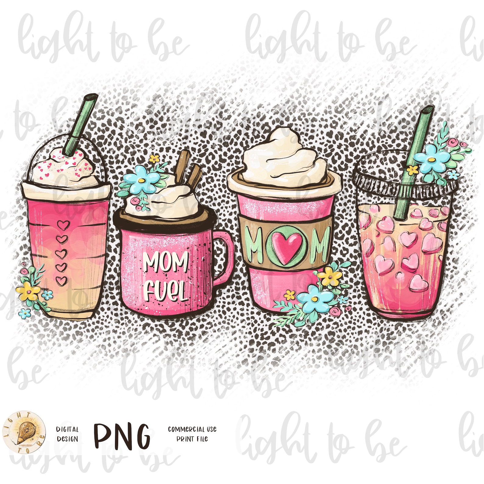Mother's Day Coffee PNG MOM Fuel Latte Cute Funny Gift - Etsy