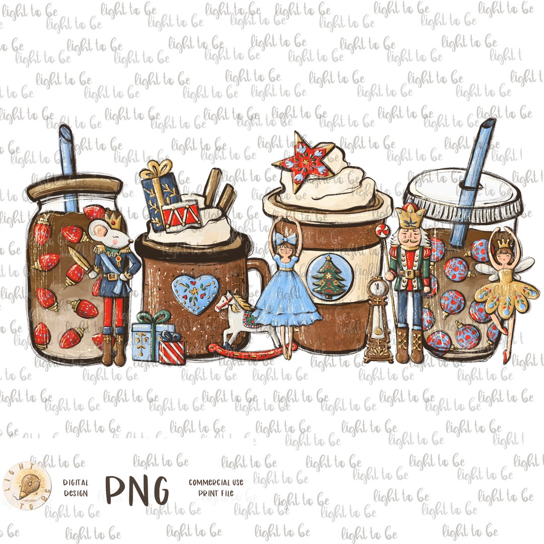 Nutcracker Coffee PNG Christmas Mood Frappe Iced Latte - Etsy