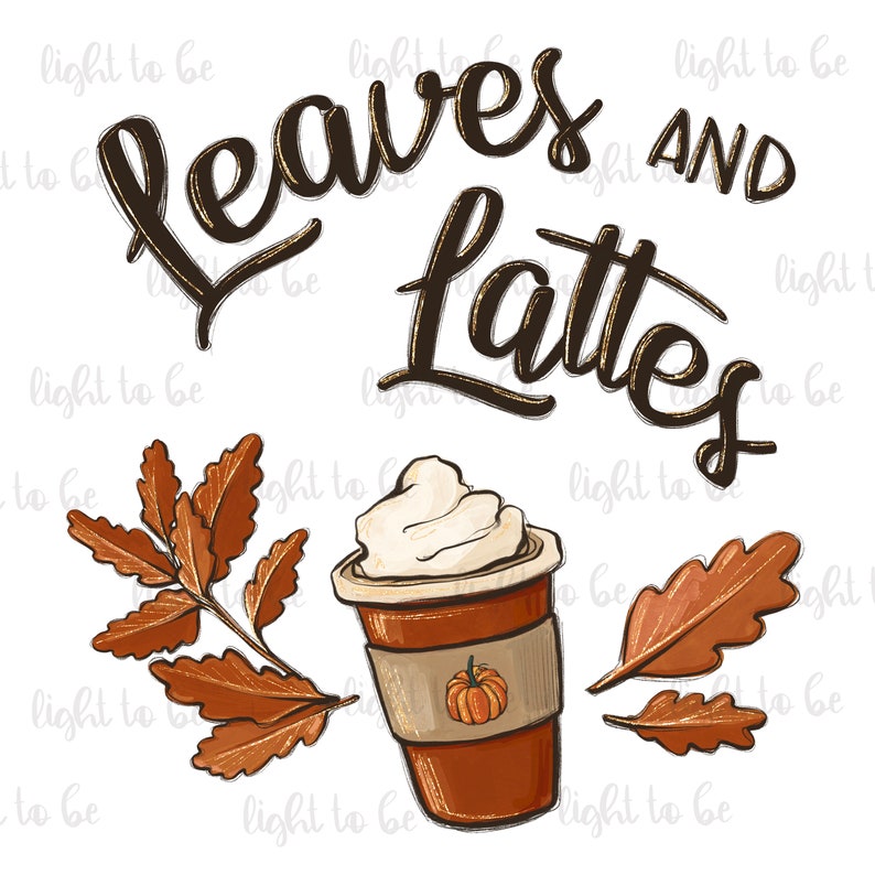 Leaves and Lattes PNG, Fall Coffee Star Warm Cute Cozy Autumn Orange ...