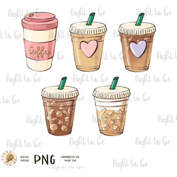 Cute Coffee Lover PNG Cute Funny Latte Iced Coffee Pink - Etsy