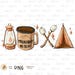 Camping PNG: Tent, Campfire, Marshmallow - Fall Clipart (digital ...