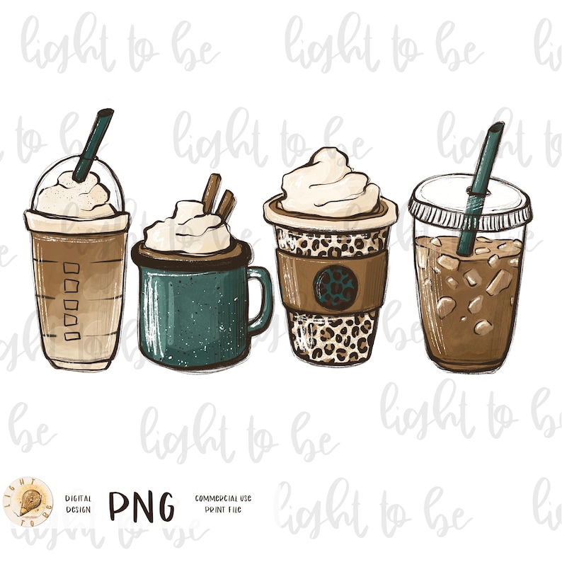 Coffee Latte PNG Iced Coffee Cheetah Leopard Drink Cozy - Etsy