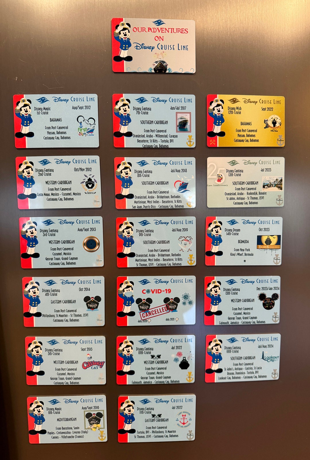 Disney Cruise Key to the World Cards - Castaway Club Past Cruise ...