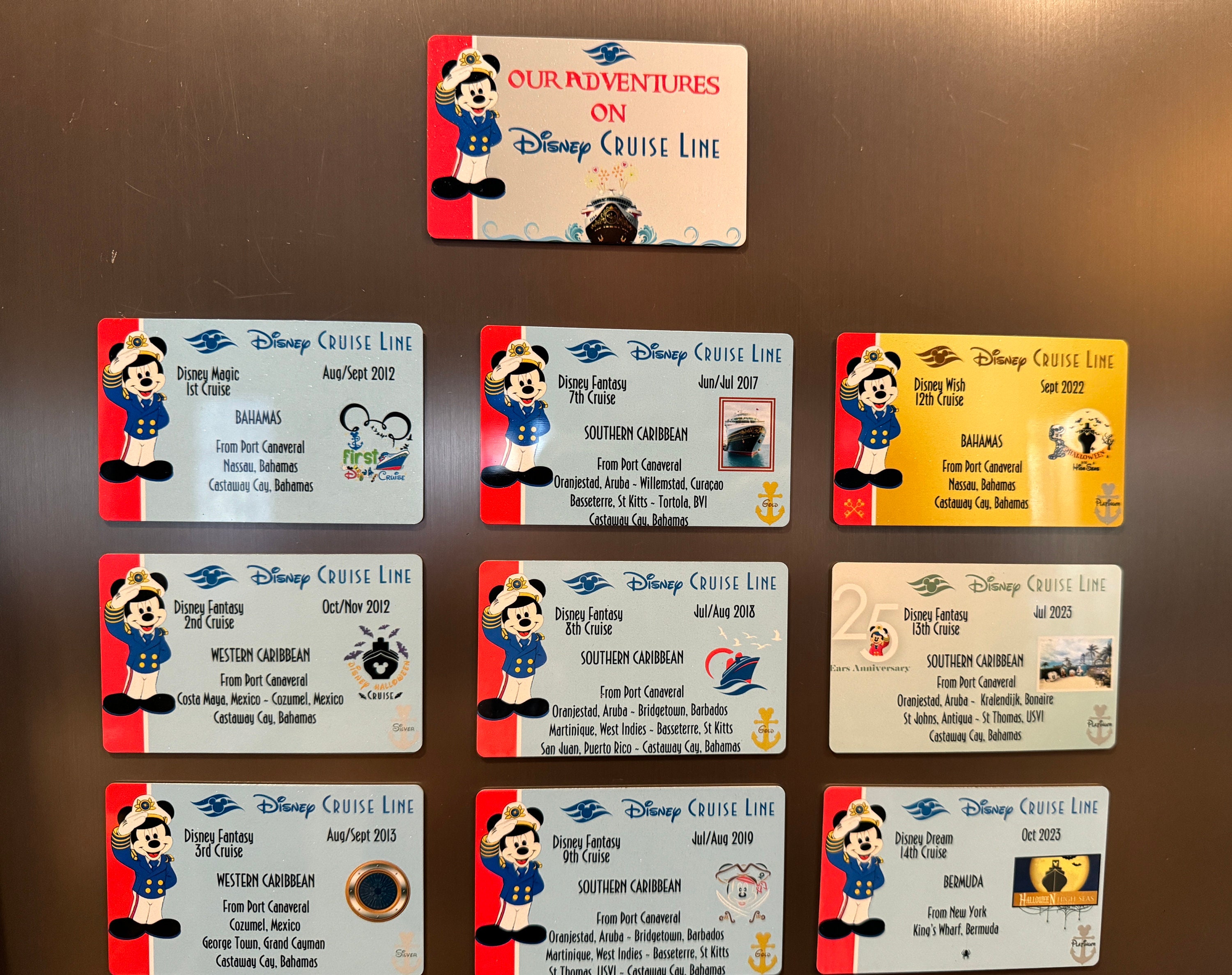 Disney Cruise Key to the World Cards - Castaway Club Past Cruise ...