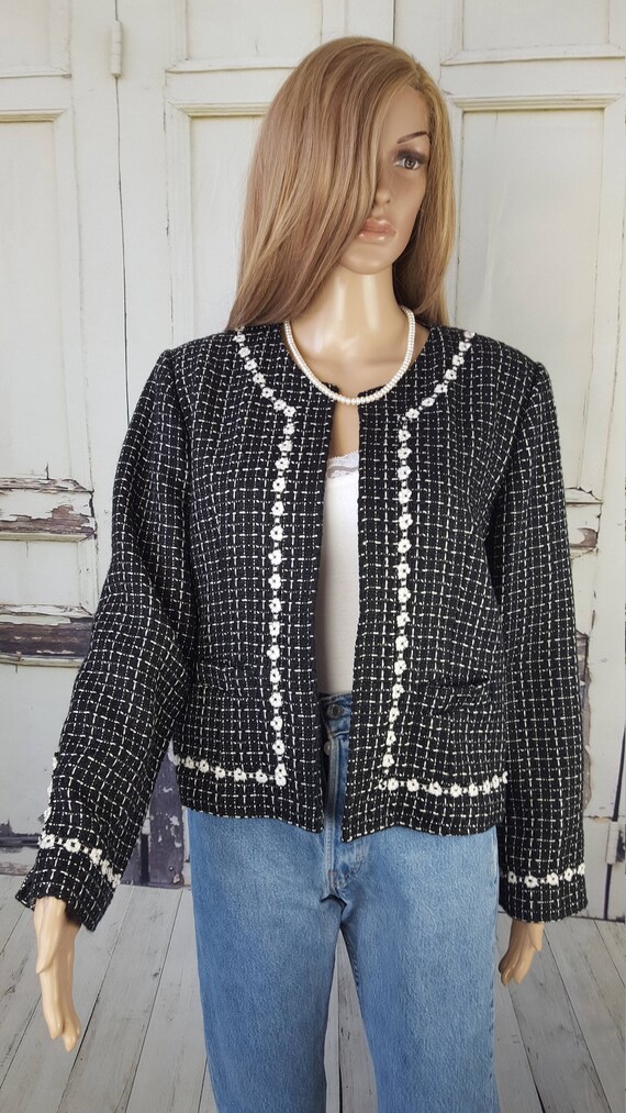 Vintage Christopher & Banks Tweed Black and White Cro… - Gem