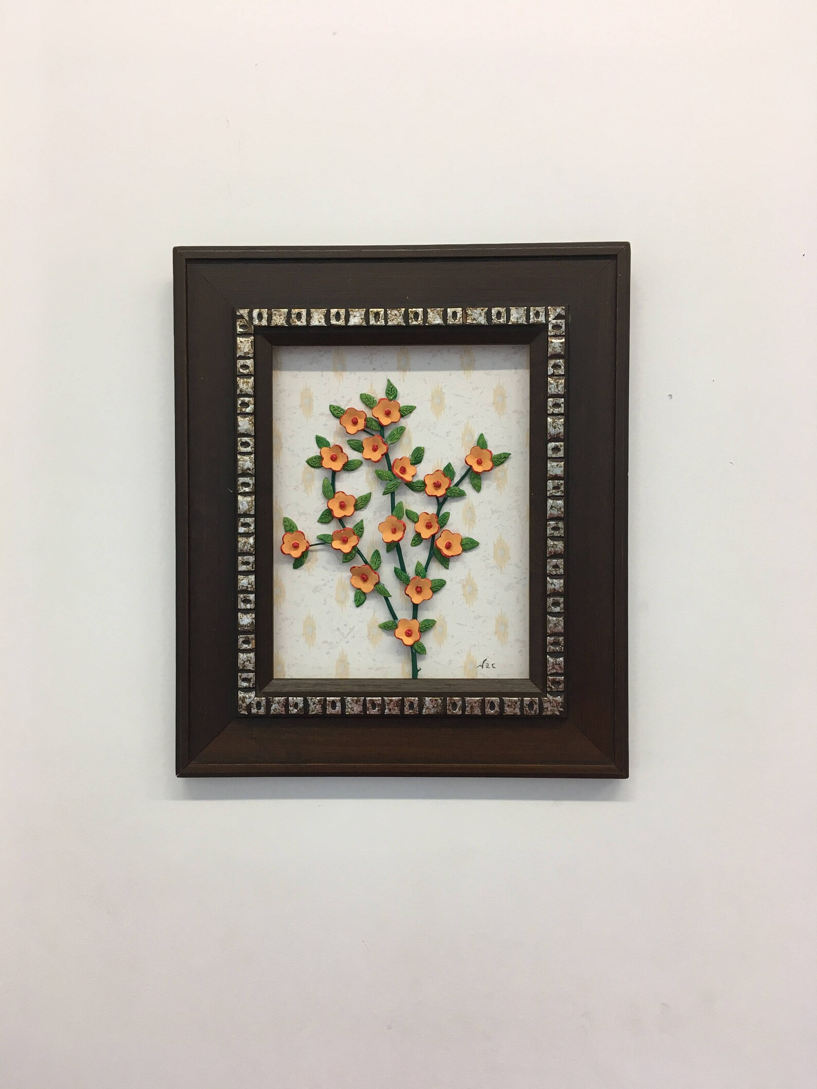 Recycled Frame With Small Orange Flowers - Etsy