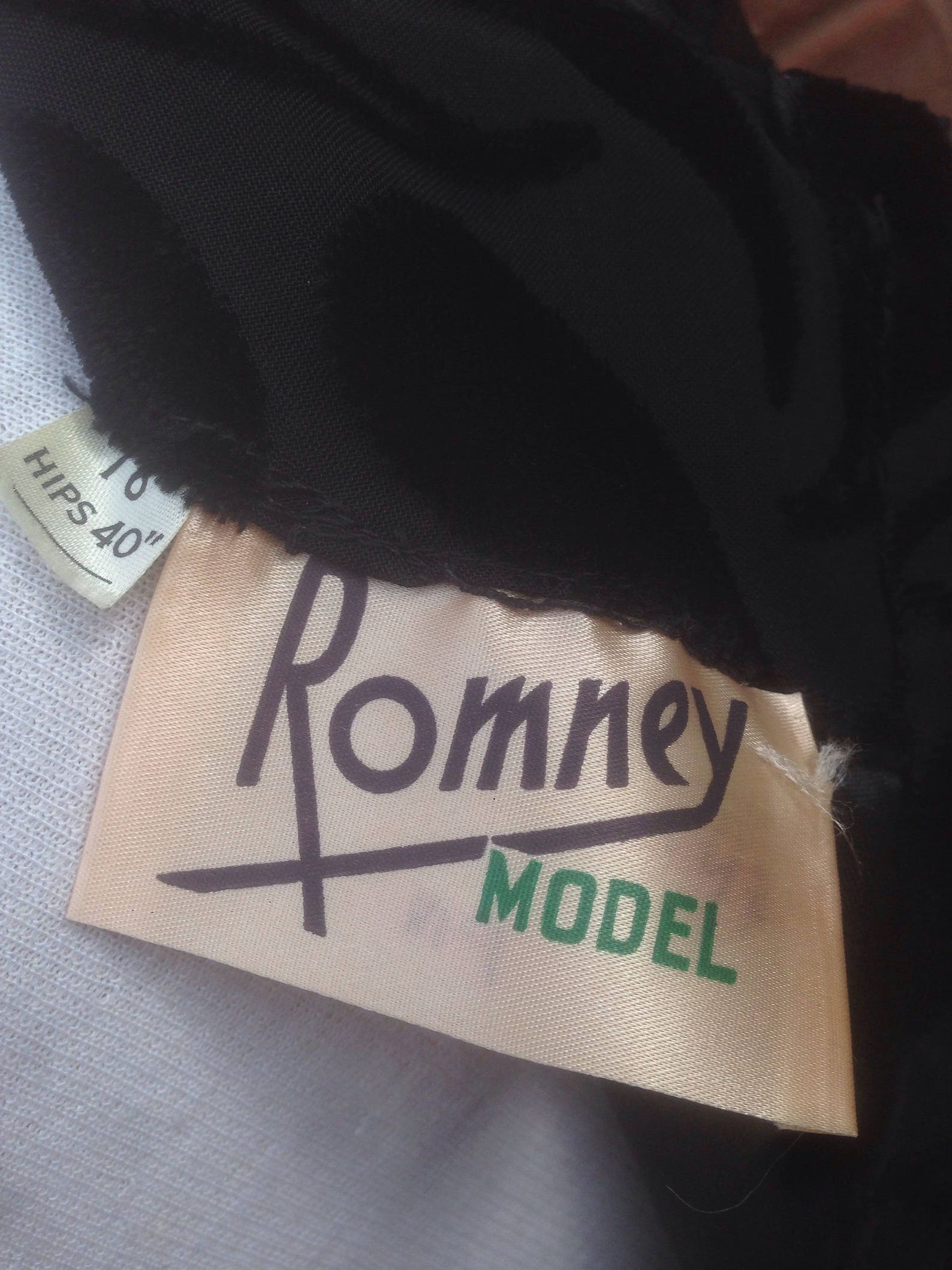 Vintage Black 'romney Model' Dress. 1950s With Chiffon Sleeves and ...