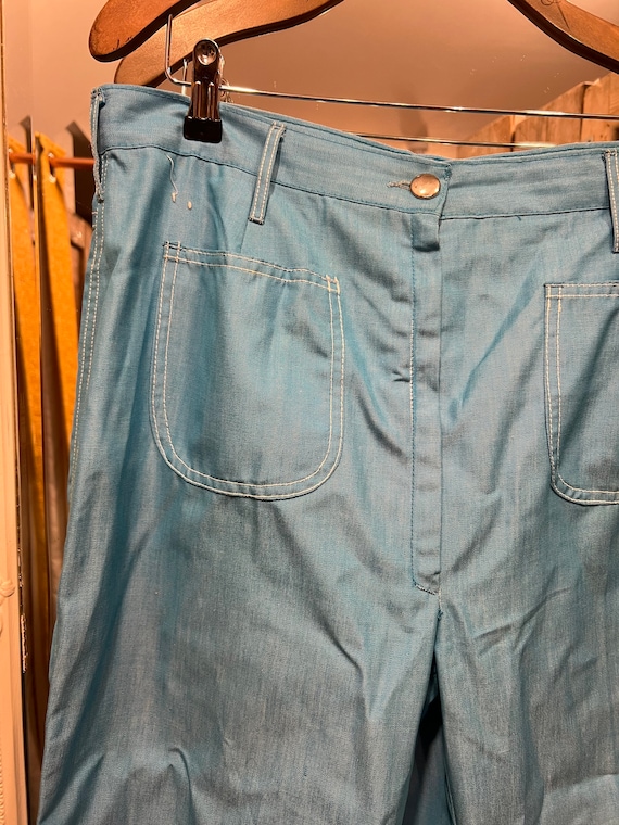 Original 70s flares in tonic blue. Iridescent pale bl… - Gem