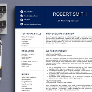 2022 Resume Template, Professional Modern Resume Template for Pages, Word & Google Docs, Clean ...