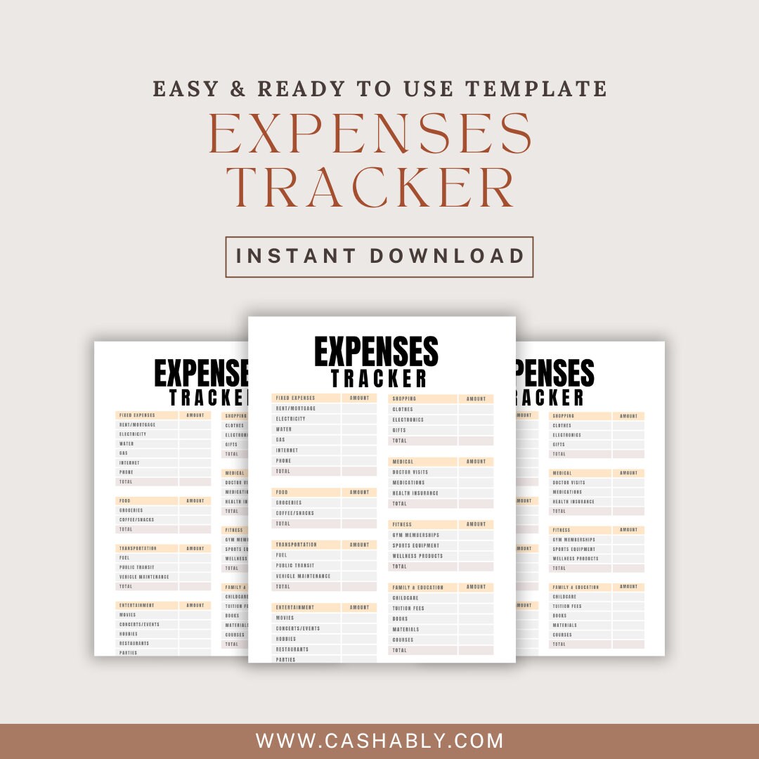 Modern Expense Tracker Sheet, Minimalistic Financial Planner, Budget ...