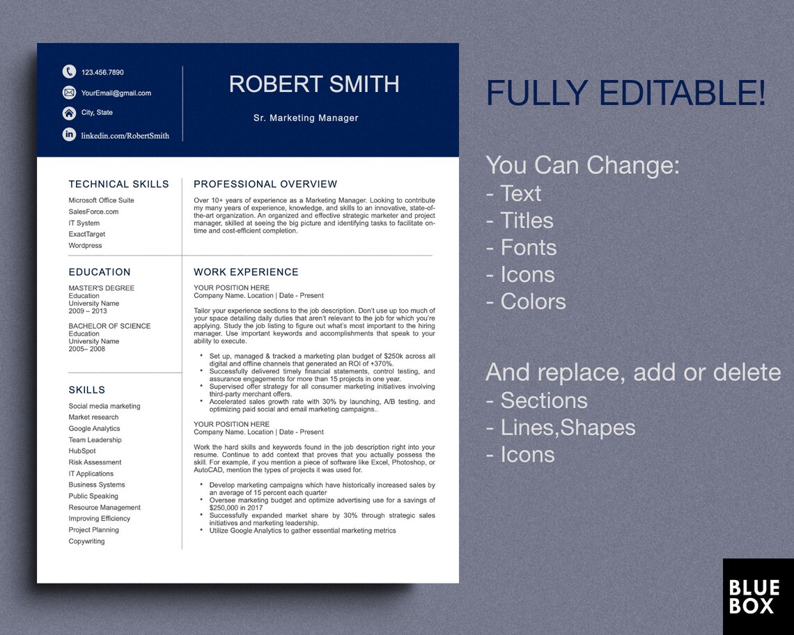 2022 Resume Template Professional Modern Resume Template for - Etsy