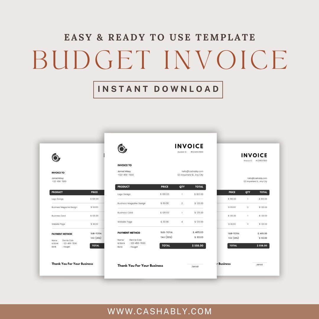 Modern Minimalist Invoice Template, Business Invoice Design, Clean ...