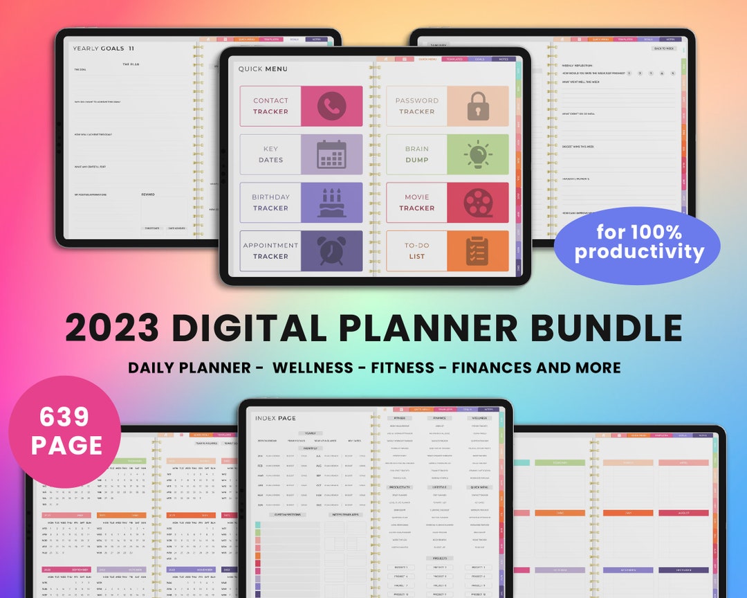 2023 Digital Planner, Portrait Planner, 2023 Planner, 2023 Dated ...