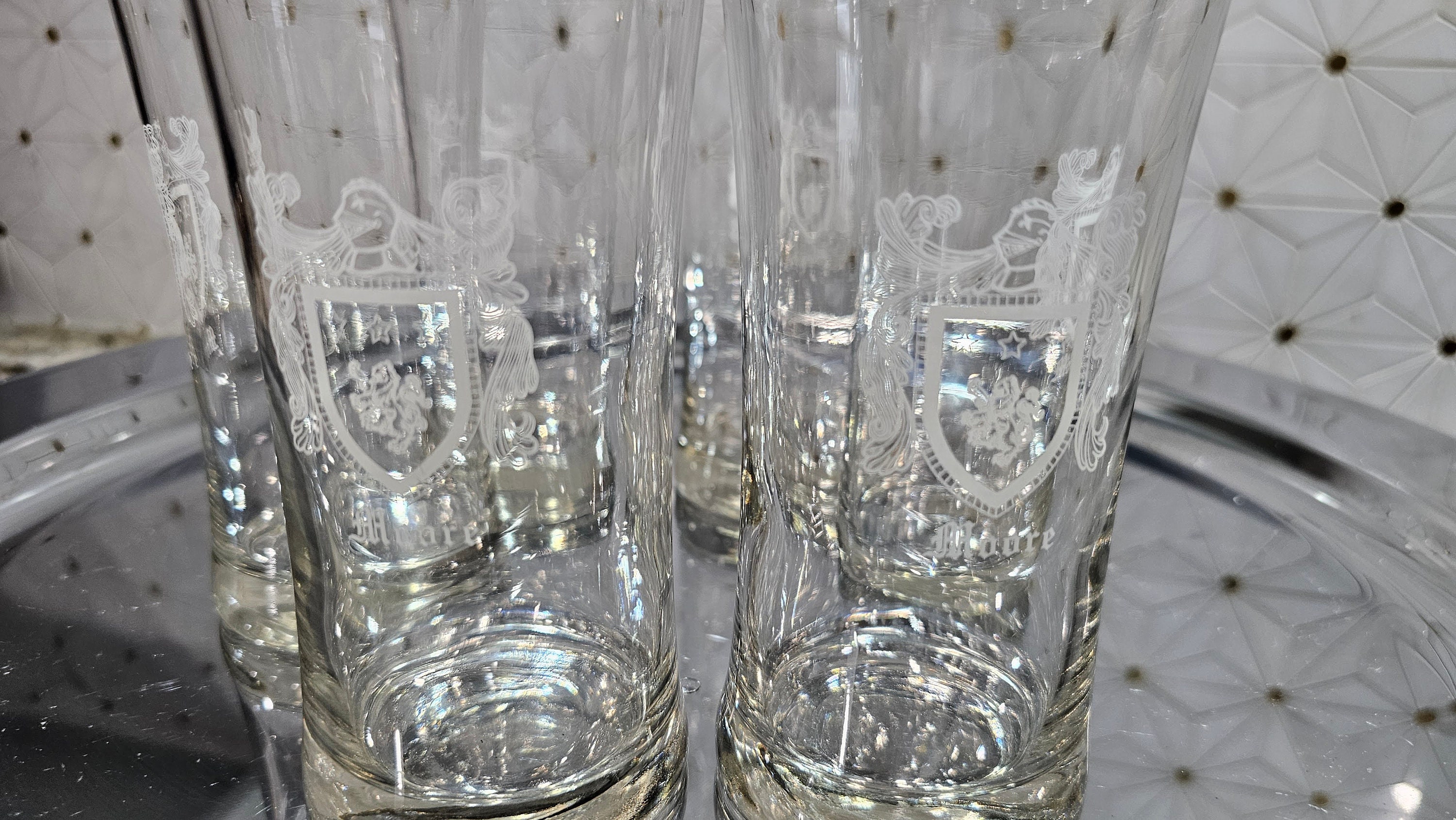 Moore Monogram Tumblers Set of Six - Etsy