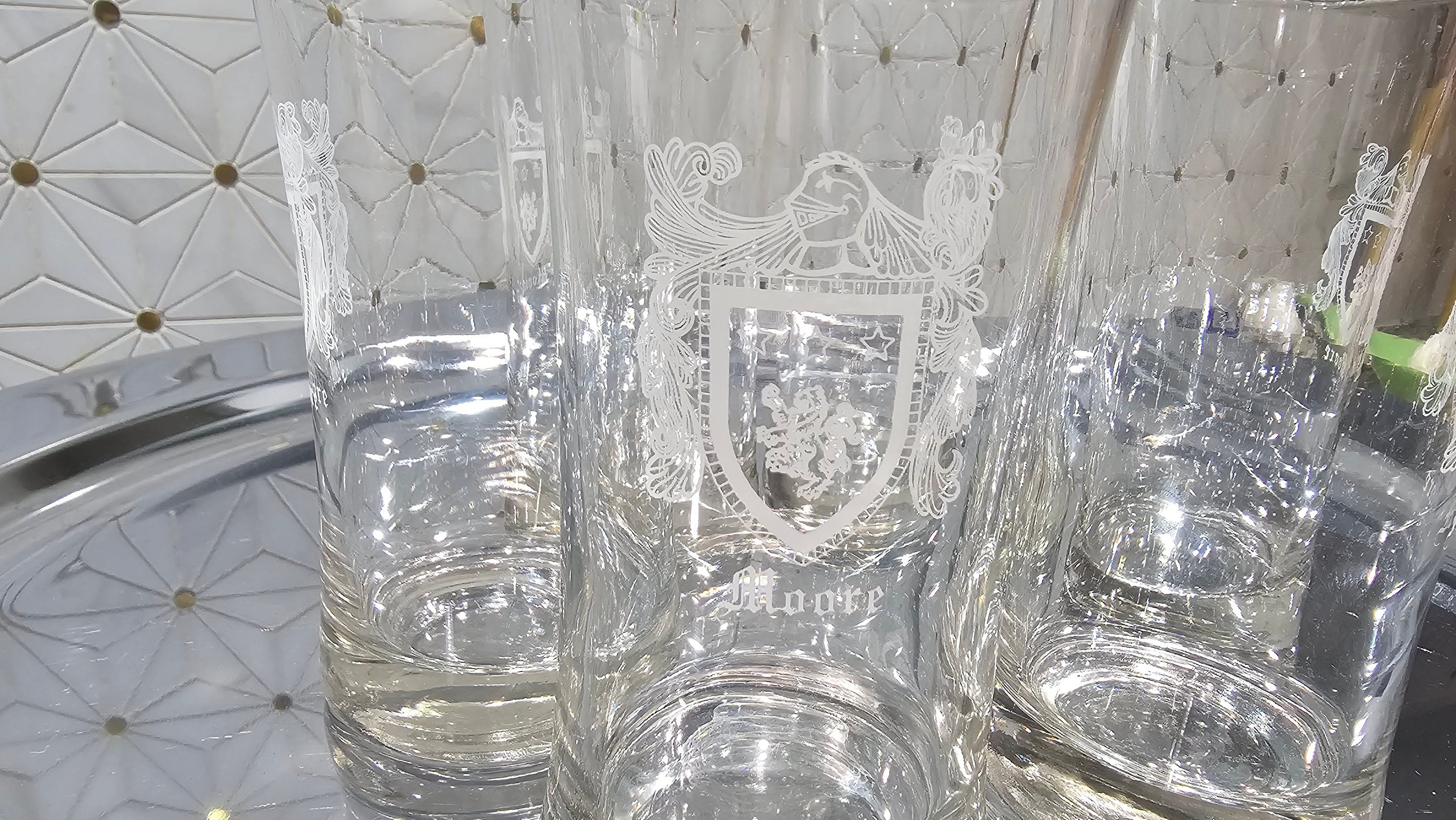 Moore Monogram Tumblers Set of Six - Etsy