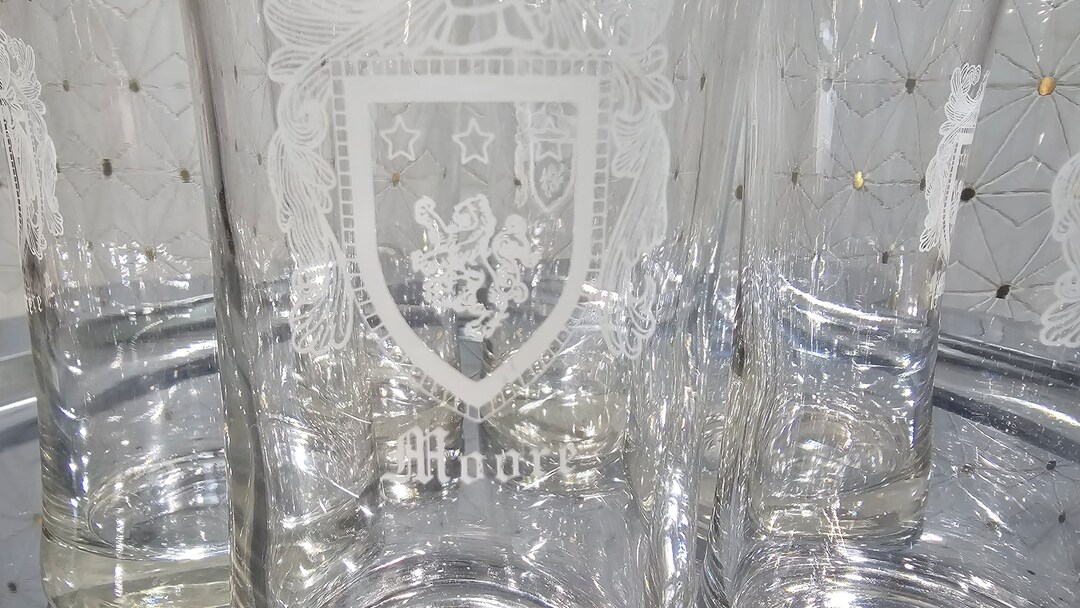 Moore Monogram Tumblers Set of Six - Etsy