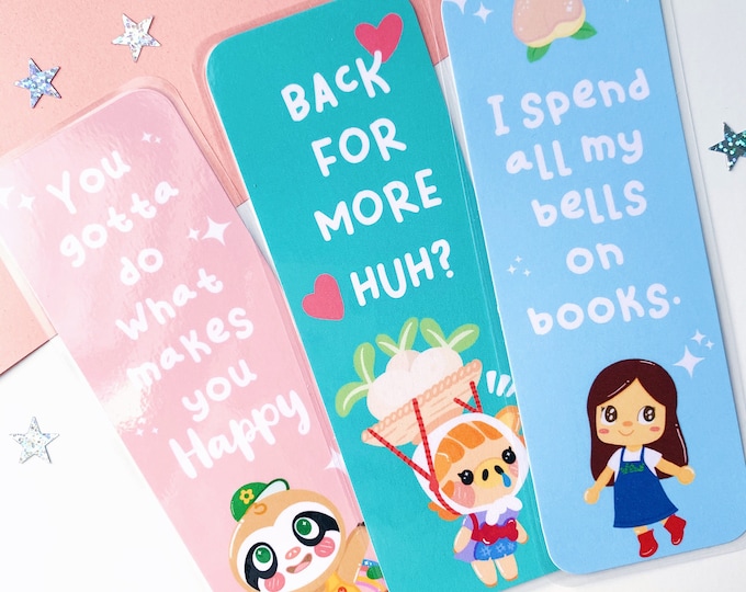 Cute Animal Crossing Inspired Bookmarks - Etsy
