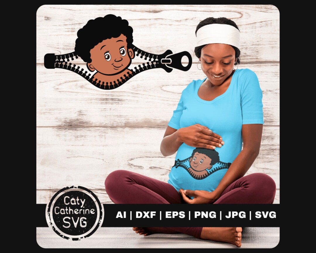 Baby Boy Pregnancy Bump Belly Zipper SVG Cut File // - Etsy