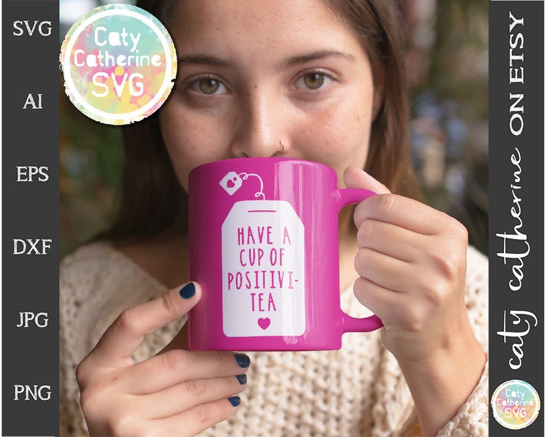 Have A Cup of Positivi-tea positivity Tea Lover Quote SVG - Etsy
