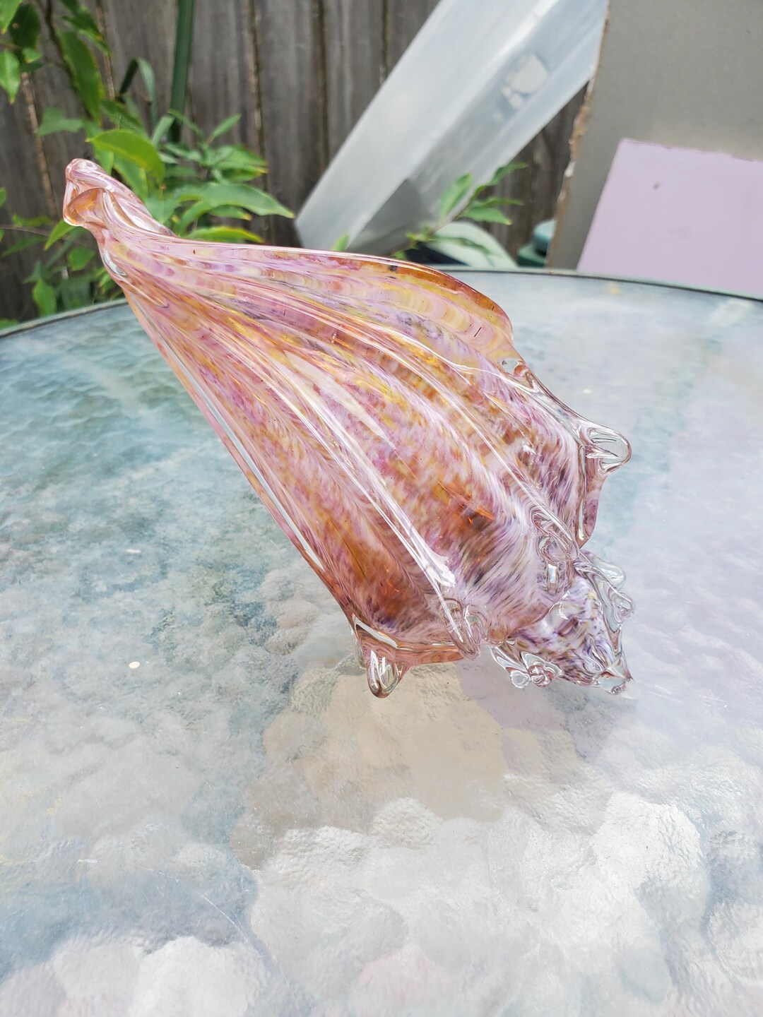 Handblown Glass Sea Shell Multicolor Swirl - Etsy