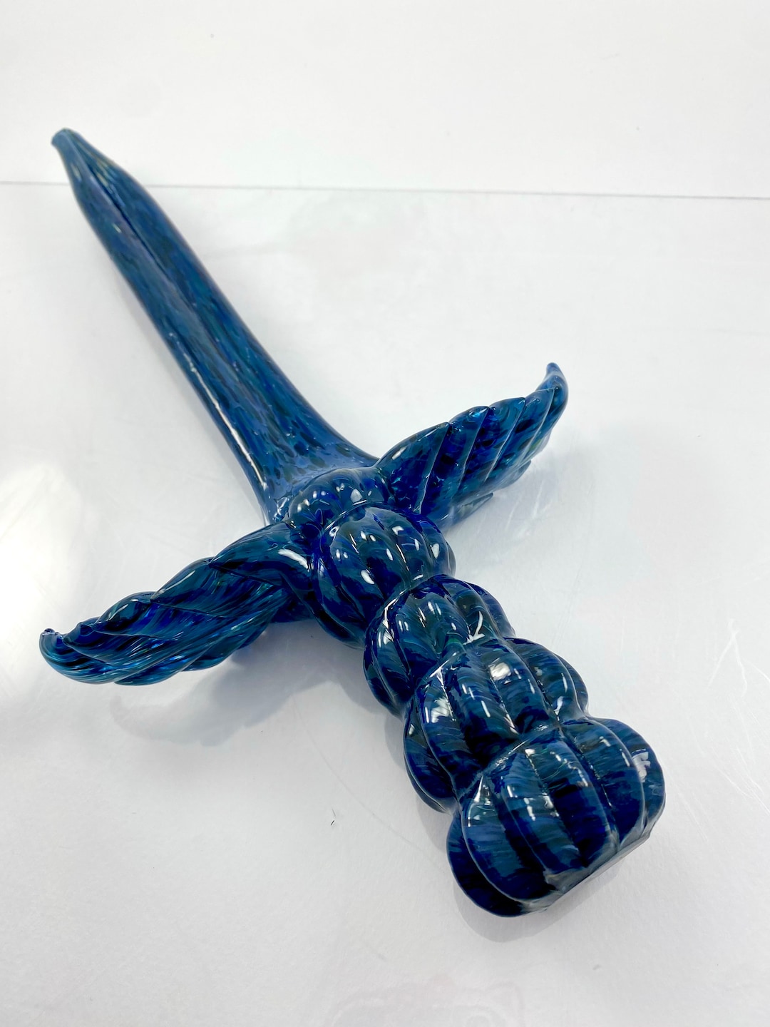 Blue Handblown Glass Sword Dagger Sculpture - Etsy