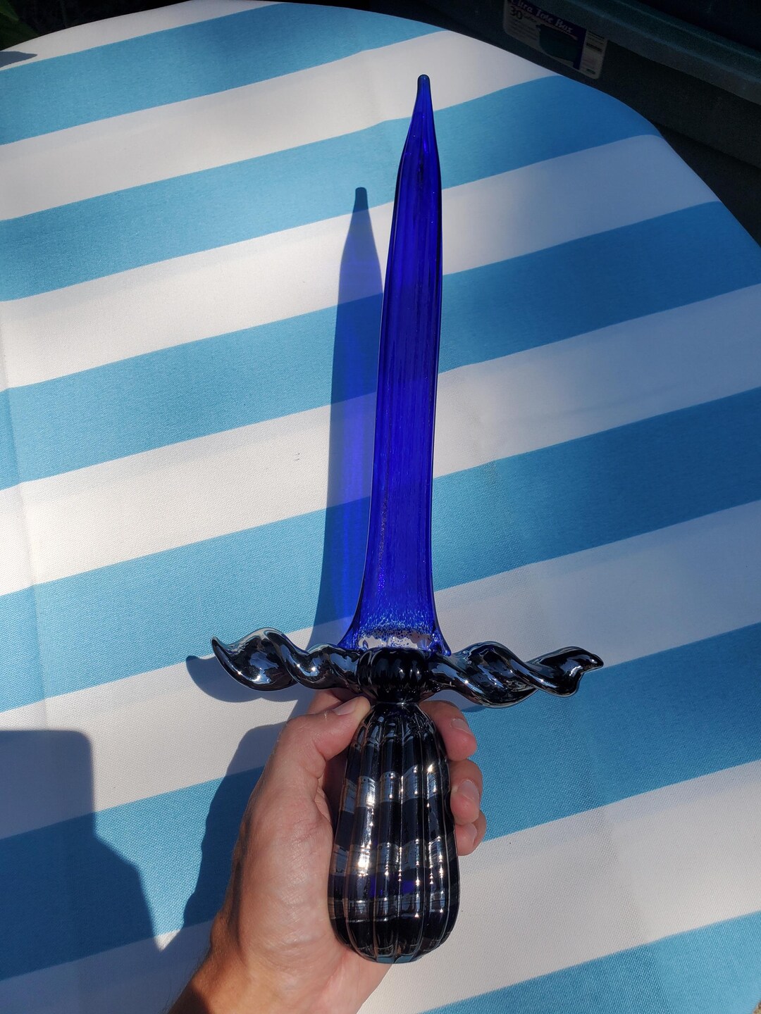 Handblown Glass Sword Dark Blue and Black - Etsy