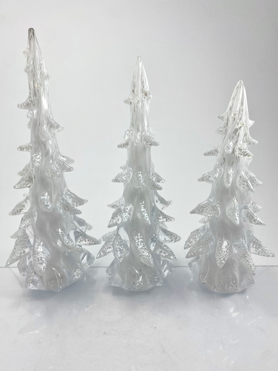 White Handblown Glass Christmas Tree (small, Medium, or Large) - Etsy