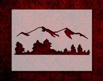 Mountains stencil | Etsy