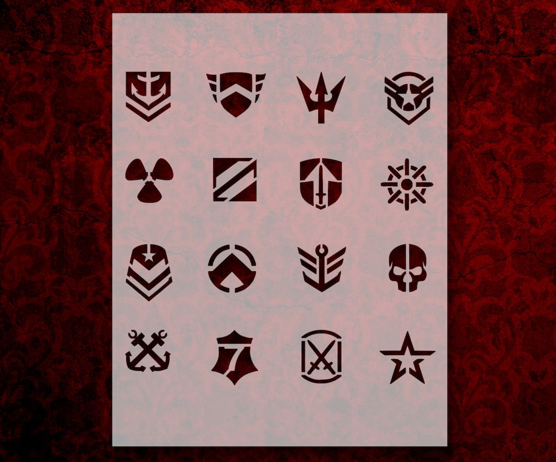 Military Symbols Patches Ranks Stencil Multiple Sizes FAST FREE ...