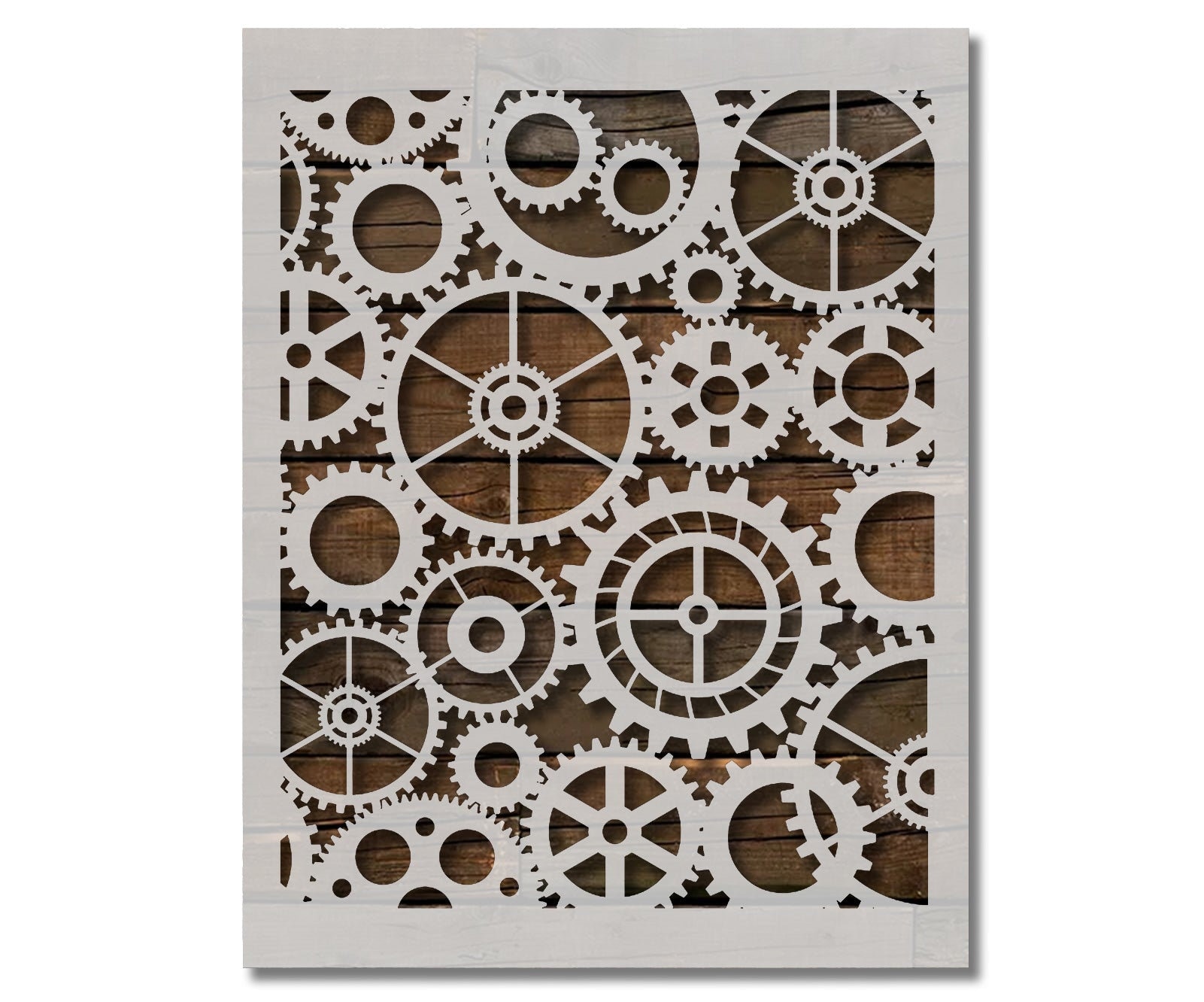 Steampunk Gears Cogs Pattern Stencil Template Reusable Multiple Sizes ...