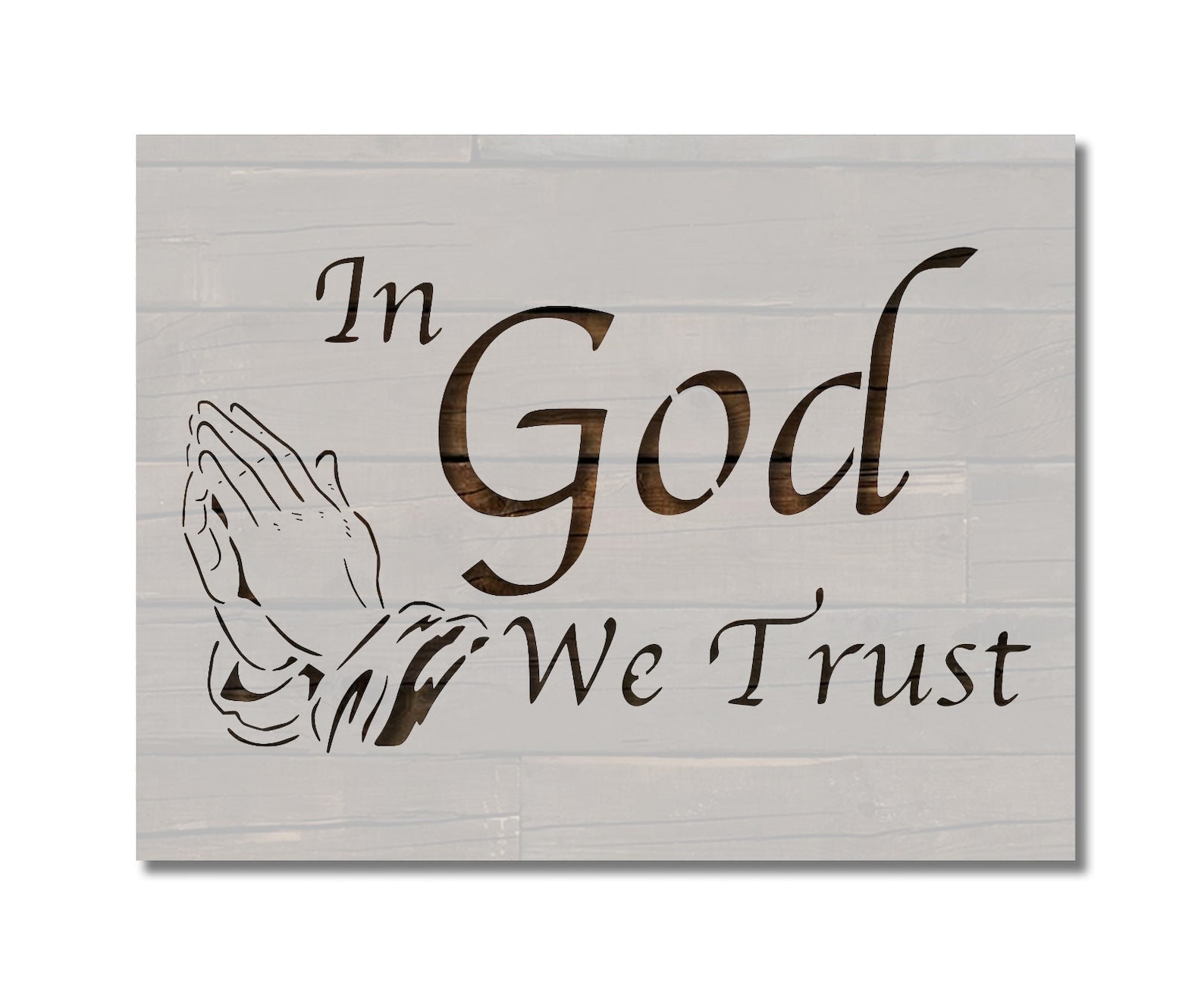 In God We Trust Praying Hands Stencil Template Reusable Multiple Sizes ...