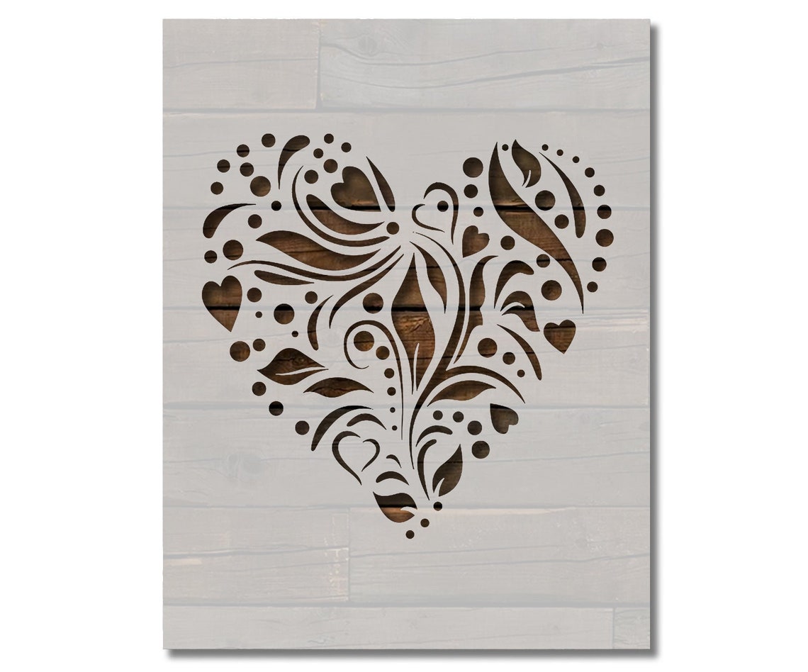 Heart Pattern Stencil Template Reusable Multiple Sizes for Painting on ...