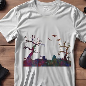 Graveyard Cemetery Halloween Stencil Template Reusable Multiple Sizes ...