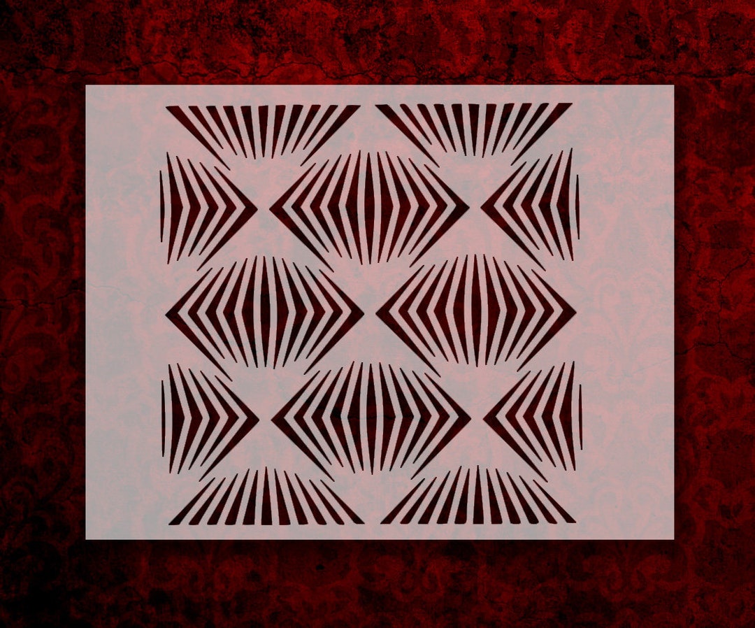 Illusion Pattern Lines Stencil Multiple Sizes FAST FREE SHIPPING 642 - Etsy