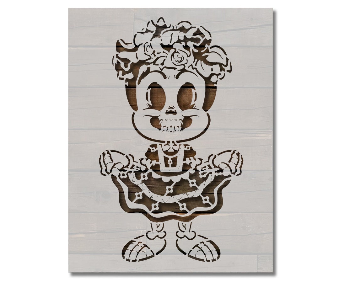 Mexican Catrina Dia De Muertos Stencil Template Reusable Multiple Sizes ...