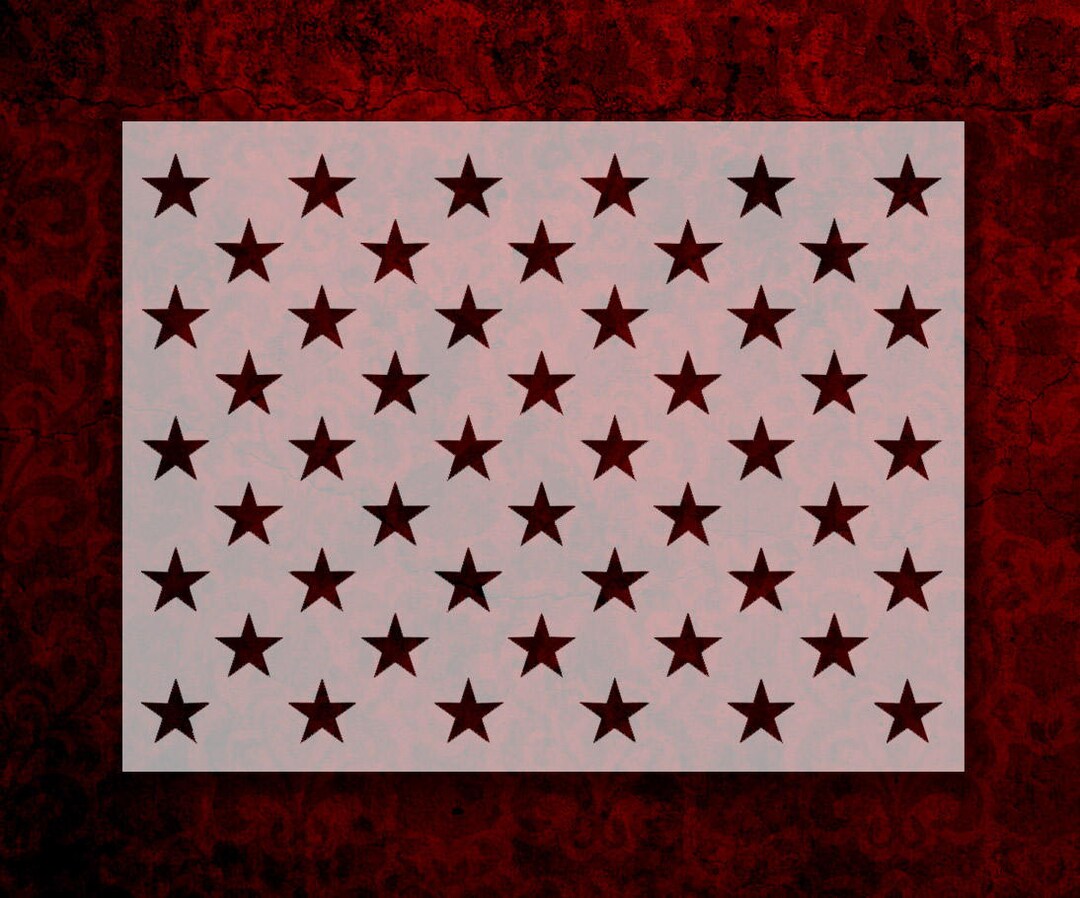 50 Stars Flag Star Pattern Custom Stencil Multiple Sizes Fast Free ...