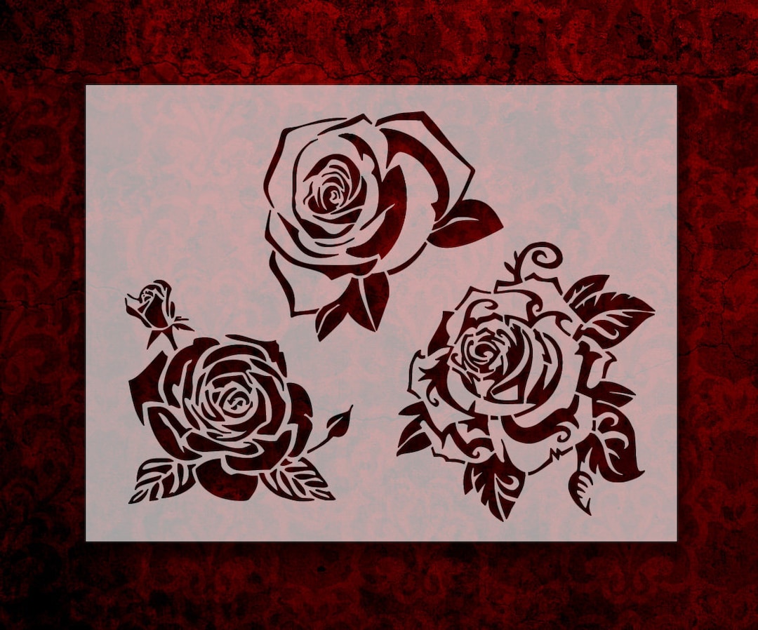 Roses Three Stencil Multiple Sizes FAST FREE SHIPPING 594 - Etsy