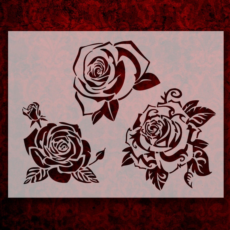 Rose Stencil - Etsy