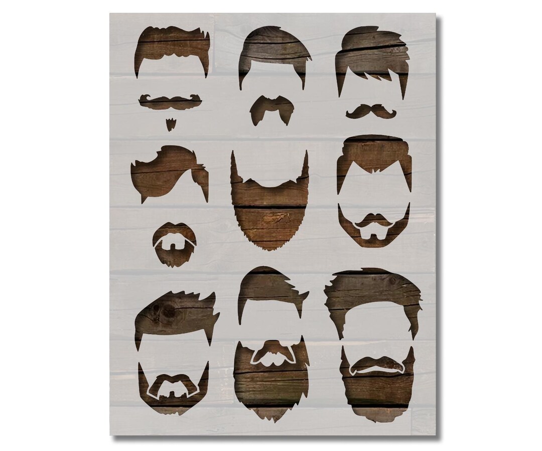 Men Beards Mustache Hair Stencil Multiple Sizes FAST FREE SHIPPING (557 ...