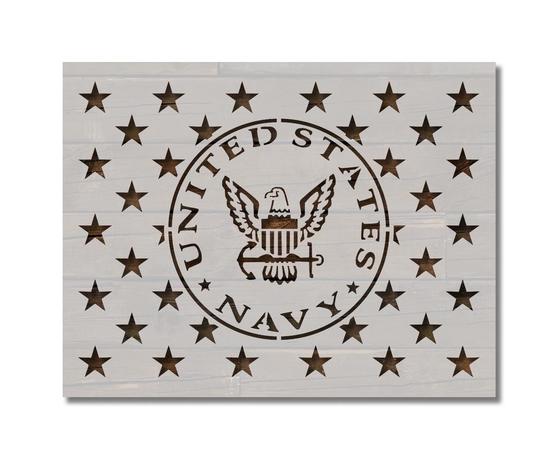 United States US Navy 50 Stars Flag Union Stencil Template Reusable ...