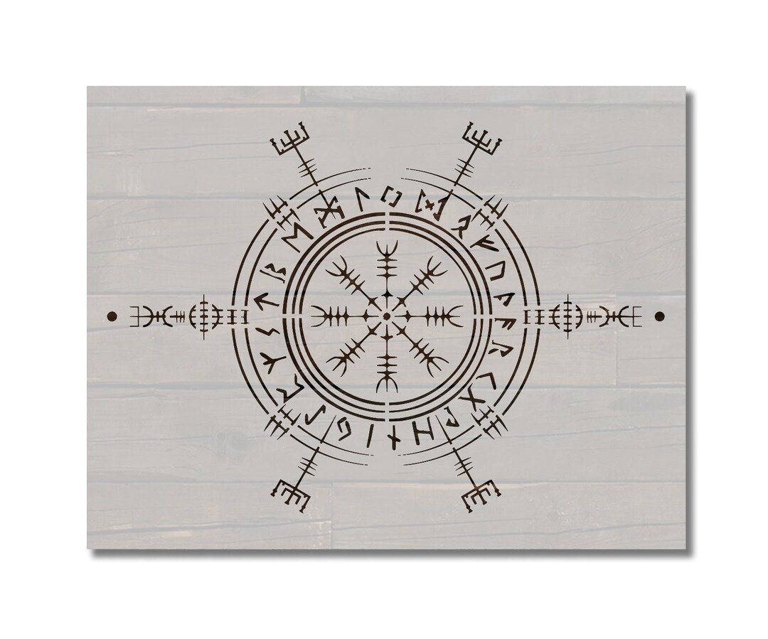 Viking Pagan Runic Compass Stencil Template Reusable Multiple Sizes for ...