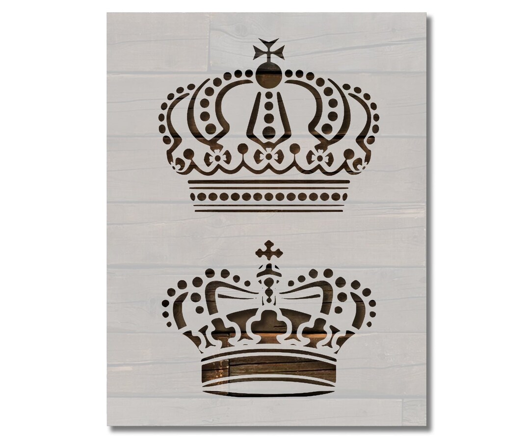 King and Queen Crown Stencil Template Reusable Multiple Sizes for ...