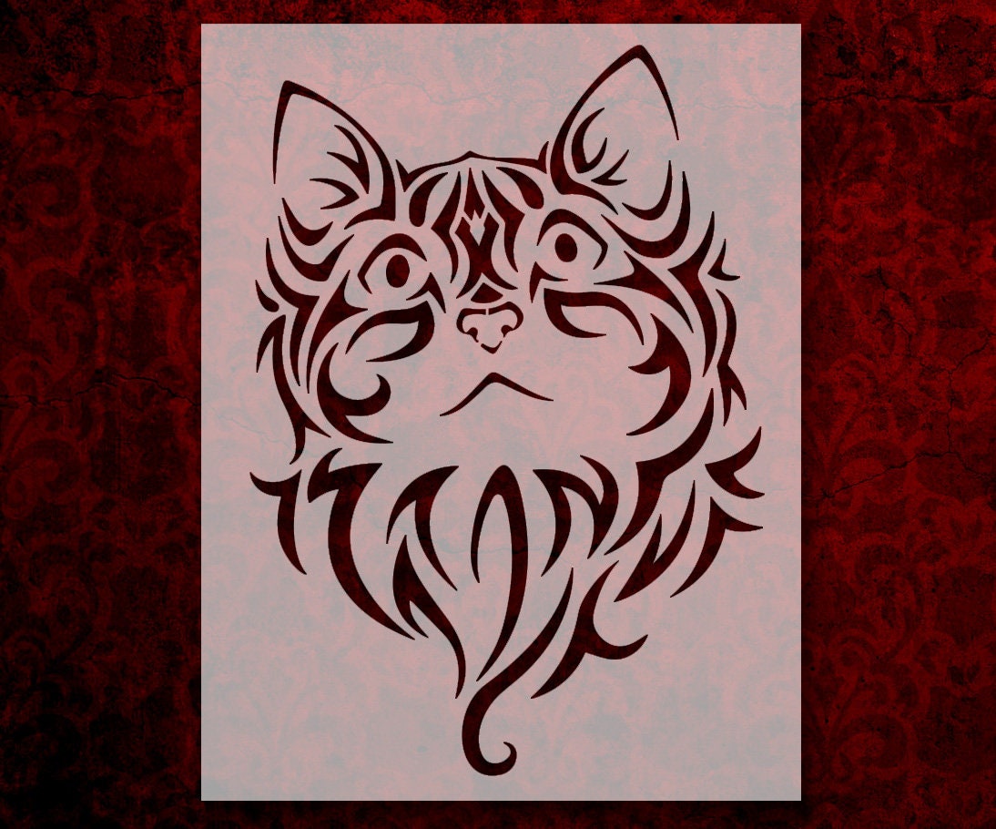 Cat Head Stencil Designs