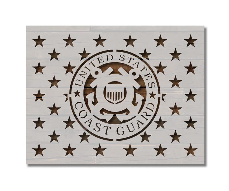 United States Coast Guard 50 Stars Flag Union Stencil Template Reusable ...