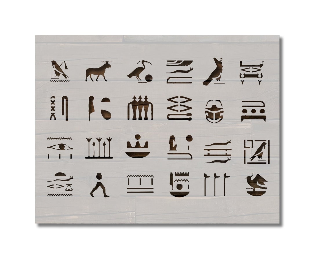 Ancient Egyptian Hieroglyphics Set Two Stencil Template Reusable ...