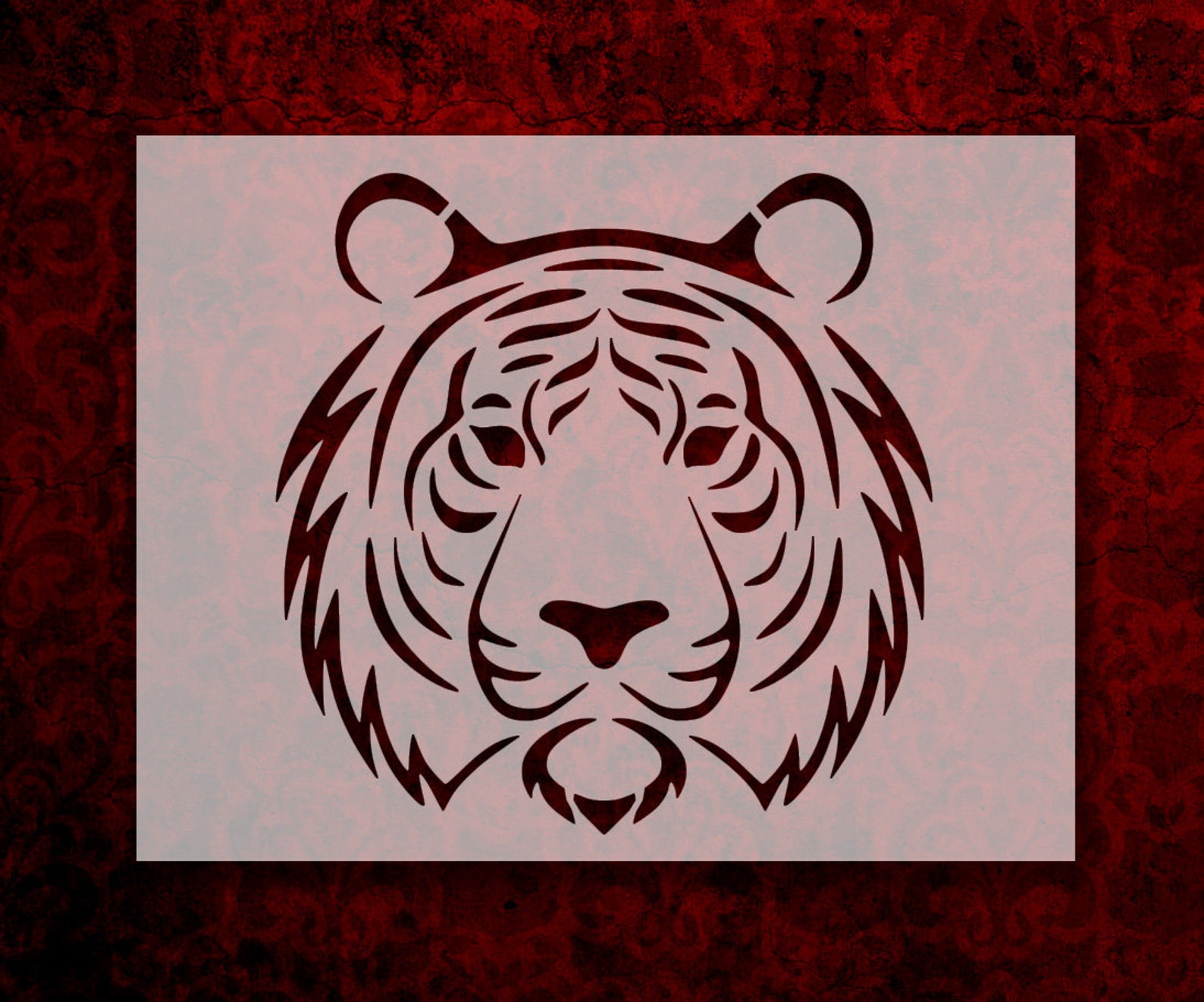 Tribal Tiger Face Stencil Multiple Sizes FAST FREE SHIPPING - Etsy