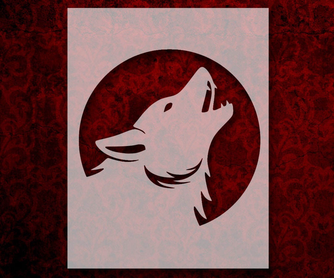 Howling Wolf Moon Stencil Multiple Sizes FAST FREE SHIPPING 552 - Etsy