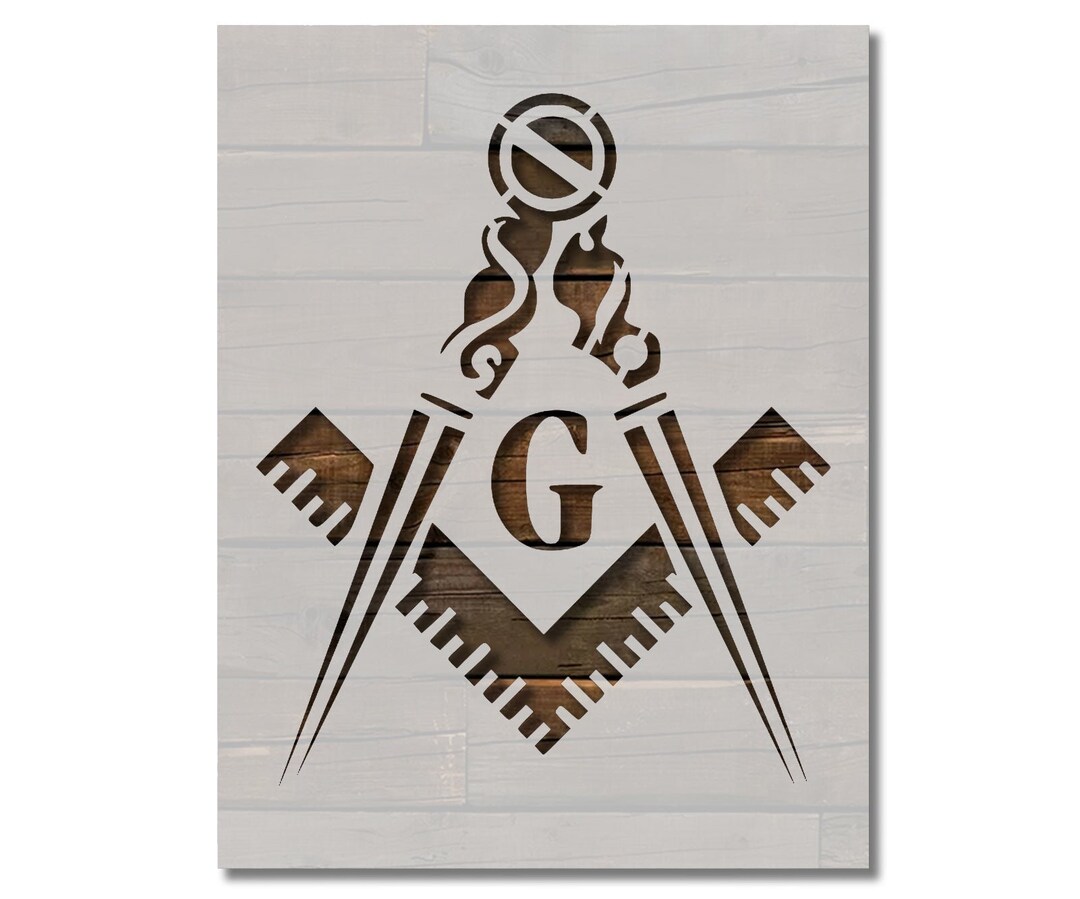 Masonic Freemason Mason Square and Compass Stencil Template Reusable ...