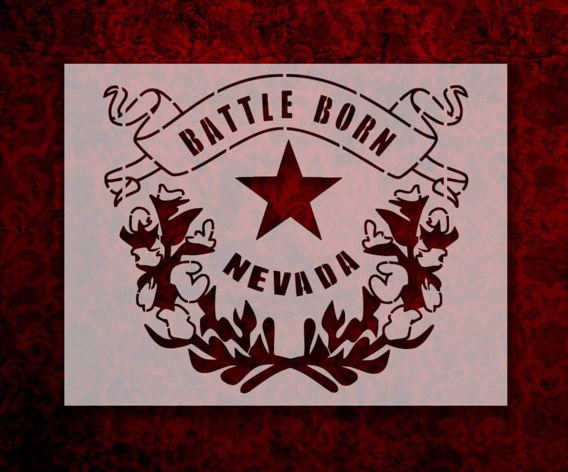 Nevada Battle Born State Flag Custom Stencil Multiple Sizes | Etsy