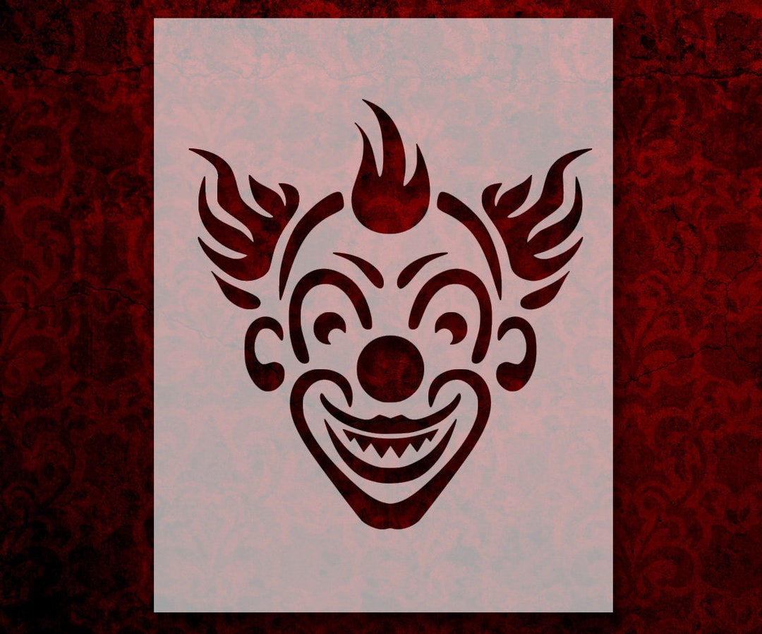 Evil Clown Smiling Stencil Multiple Sizes FAST FREE SHIPPING 531 - Etsy